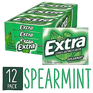 Extra Spearmint Sugar-Free Gum, 12 Piece Pack, 15 Count
