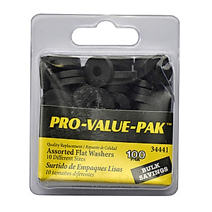 DANCO Assorted Flat Washer PRO Set, Black, 100-Piece (34441)