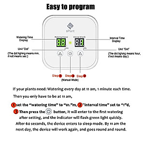 [Upgraded Pump] sPlant Big Power Automatic Drip Irrigation Kit for 15 Potted Plants, Indoor Plants Self Watering System with 30 Day Interval Programmable Timer, Watering on Working Days