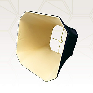 Royal Designs Square Cut Corner Bell Lamp Shade, Black, 7.5" x 12" x 10.25"