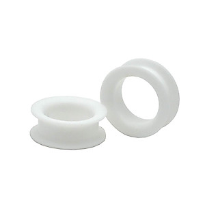 Mystic Metals Body Jewelry Large Gauge Plugs Standard Double Flared Silicone Tunnels (SIL-001)(White) - Sold As a Pair (1-3/4" (44mm))