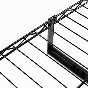 Homdox Free Standing Closet, Wire Shelving Clothing Rack Heavy Duty, with Side Hooks and Clothes Rods (Black)