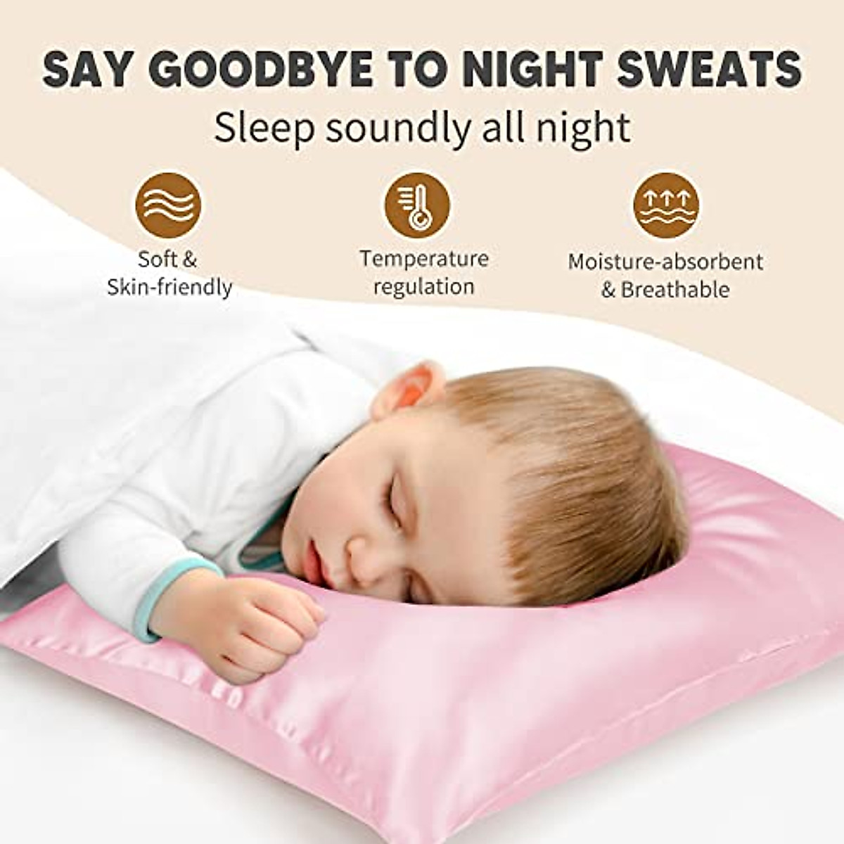 OLESILK 100% Mulberry Silk Toddler Pillowcase for Hair and Skin, Both Sides 19 Momme Pure Natural Silk Travel Pillow Cases with Hidden Zipper, 13"x 18", Pink