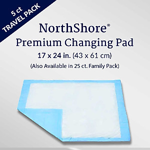 NorthShore Premium Quilted Baby Changing Pads, 5 Ct, Case/30 (6/5s)