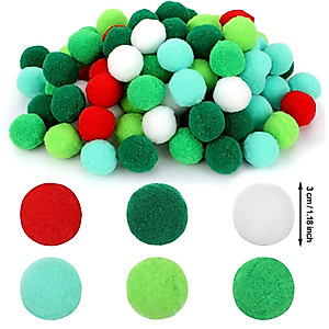 WILLBOND 120 Pieces Christmas Felt Balls 3 cm Colorful Felt Pompom Balls Handmade Felted Pompoms DIY Christmas Holiday Decor for Christmas Garlands DIY Decoration (Multiple Colors)