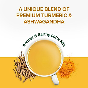 VAHDAM, Golden Milk Recovery & Nourishing Latte Mix - Ashwagandha with Turmeric Curcumin (72 mg, 81% Curcuminoids), Ginger & Black Pepper | Non-GMO & Gluten Free |HERBAL SUPPLEMENT - 40 Servings
