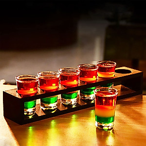 TSONCR Shot Glasses with Heavy Base, 1 oz Tequila Shot Glasses Set of 4, Clear Shot Glasses Bulk, Small Glass Shot Cups for Vodka, Whiskey, Tequila, Espresso, Liquor (4 Pack)