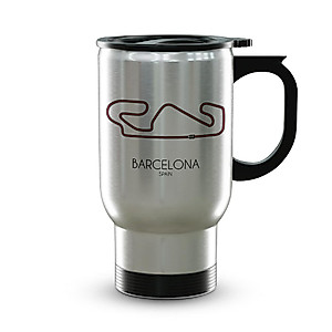 Barcelona Trail Coffee Mug , Barcelona Spain F1 Coffee Mugs , Spain F1 Course Map , Best F1 Course Map Sporting , 14oz Travel Steel Mug F1 Map , F1 Gifts for Him & Her , Barcelona Mugs Souvenirs