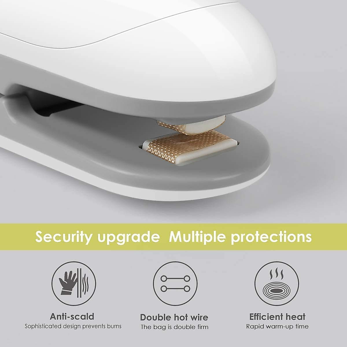 Mini Bag Sealer, Food Bag Heat Sealer Handheld, 2 in 1 Heat Sealer & Cutter Portable Bag Resealer Machine Food Saver for Plastic Bags Storage Snack Cookies Fresh