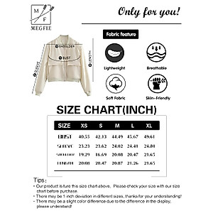 Megfie Womens Cropped Bomber Jacket Button Down Varsity Jackets Shackets With Pockets(0394-DarkBlue-M)