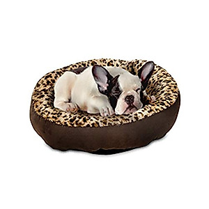 Petmate Aspen Pet Round Animal Print Pet Bed for Small Dogs and Cats 18-inch by 18-inch, Multi (26736)
