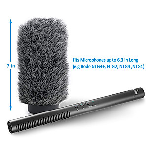 YOUSHARES NTG4+ Microphone Windscreen - Windmuff for Rode NTG4 Plus Shotgun Microphones, Windshield Up to 6.3" Long