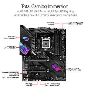 ASUS ROG Strix Z490-E Gaming Z490- WiFi 6, LGA 1200 (Intel 10th Gen) ATX Gaming Motherboard, 14+2 Power Stages, DDR4 4600, Intel 2.5 Gb Ethernet (Renewed)