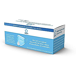 Litepak 500pcs Premium Disposable Face Mask SOFT 3ply Nose Wire - Blue