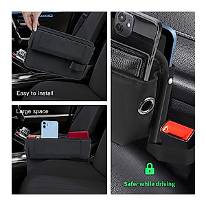JIAFAYING Car Seat Gap Filler Leather Car Seat Organizer and Storage Between Seats Car Accessories-Front Seats Car Adjustable Gap Filler for Phones, Cards，Keys， Wallets