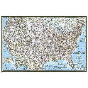 National Geographic United States Wall Map - Classic - Laminated (Poster Size: 36 x 24 in) (National Geographic Reference Map)
