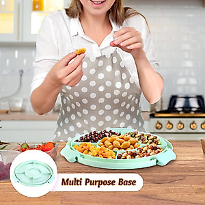 Ohuhu Cake Carrier with Lid and Handle, BPA-Free Cake Containers Cake Holder for 10 inch Cake with 2 Handles Cupcake Carrier - Plastic Cover Two Sided Base for Transport Pies Nuts Fruit Perfect Gifts