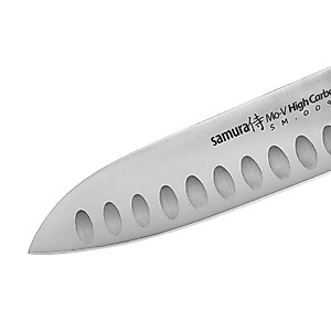 SAMURA MO-V Santoku Knife 5.4"/138 mm - High-Performance Japanese Stainless Steel, Razor-Sharp Edge, Ergonomic Handle