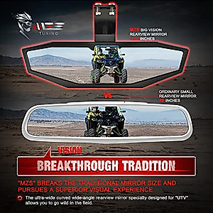 MZS Aluminum UTV Center Rear View Mirror, Maverick Trail Rrarview Mirror Adjustable Black Compatible with 2018-2023 Maverick Trail and Sport | 2021-2023 Commander/MAX Accessories 715004924 715003638