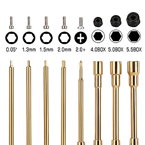 INJORA 8 in 1 RC Hex Screwdriver Nut Driver & Phillips Screwdriver Tool Set, 1/4" Drive Hex Bit Set, RC Car Tools Kit, Allen Wrenches For 1/18 1/24 RC Mini Crawler Car Axial SCX24 AX24 FMS FCX24 TRX4M