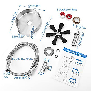 Glass Rinser for Kitchen Sink,Glass Washer with 360 ° Rotation,304 Stainless Steel Faucet Cup Washer,Sink Accessories for Coffee Shop Bars (Silver)