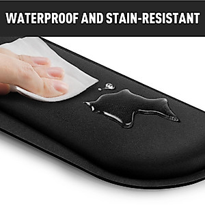 Gimars Upgrade Enlarge Gel Memory Foam Set Keyboard Wrist Rest Pad, Mouse Wrist Cushion Support for Office, Computer, Laptop, Mac, Comfortable, Lightweight for Easy Typing Pain Relief, Black