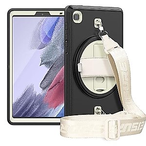 Tablet PC Case Hard Rugged Protective Cover Compatible with Samsung Galaxy Tab A7 Lite 8.7 inch T220/T225 (2021) Tablet - Multi-layered Protective Case with Screen Protector, 360° Rotatable Stand/Hand