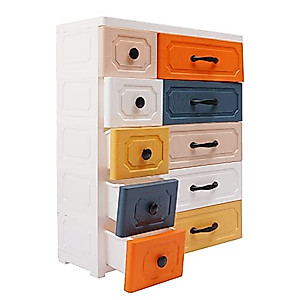 Plastic Storage 10 Drawers Vertical Units,Clothes Storage Multi Cabinet,Floor Standing Closet Organizer Cube,Dresser Organizer Shelf for Toys,Bedroom,Playroom