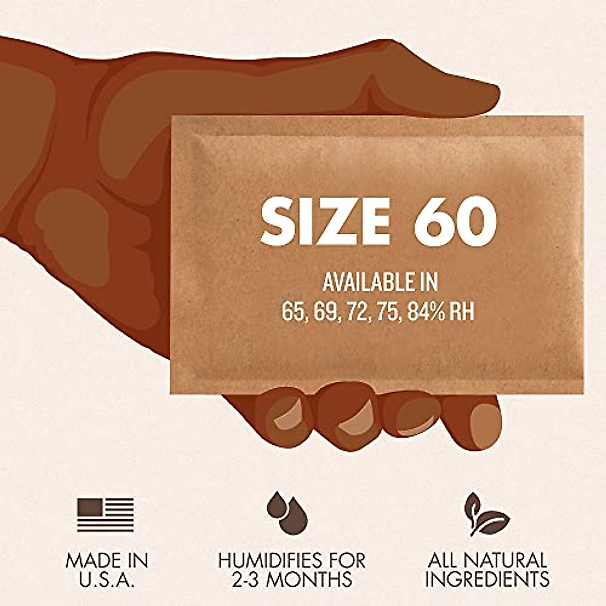 Boveda 72% RH 2-Way Humidity Control – Restores & Maintains Humidity – All In One Solution For Humidification- Patented Technology – Convenient & Versatile - 4 Count Resealable Bag