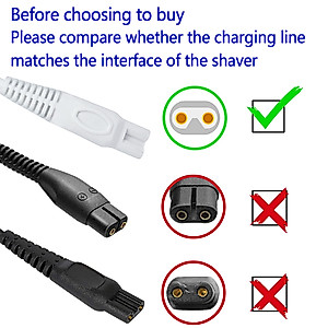 Shaver Charger Compatible with Finishing Touch Flawless Legs Shaver Hair Remove Ladies Shaver USB Cable Replacement 5V Power Cord Women Electric Shaver Adapter