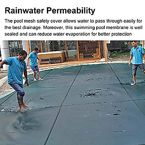 Covers Outdoor Garden Inground Pool Safety, Green Rectangle Mesh, Easy Installation, Includes All Needed Hardware (Size : 400×600cm/13×19ft)