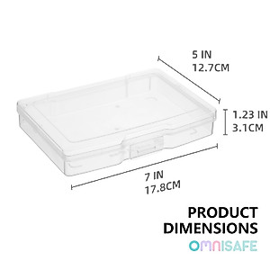 OMNISAFE 5x7 Photo Storage Cases, Plastic Craft Storage Container, Acid-Free Box for Pictures, Crafts, Scrapbooking, Photo Keeper (20)