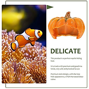 POPETPOP Lizard Hideout Cave Pumpkin House Reptile Hideout Cave Reptile Hideaway Habitat Decor Chameleons Rest Hut for Turtles Lizards Gecko Spider Chameleons