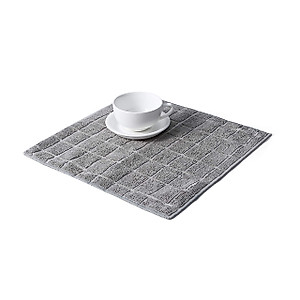 HYER KITCHEN Microfiber Kitchen Rags, Cleaning Cloth for Dishes, All-Purpose - Absorbent and Lint Free Household Dish Rags with Scrub Side, 6 Pack Size 12” X 12”