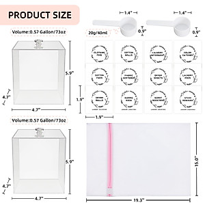 FEXIA 2 Pack Laundry Pods Containers for Laundry Room Organization and Storage Large Acrylic Containers with Lids and Labels for Laundry Detergent Laundry Pods