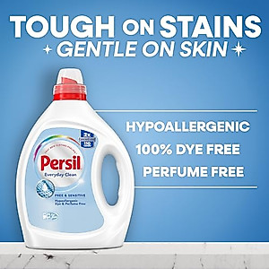 Persil Free & Sensitive Liquid Laundry Detergent, Unscented and Hypoallergenic for Sensitive Skin, 2X Concentrated, 82.5 fl oz, 110 Loads