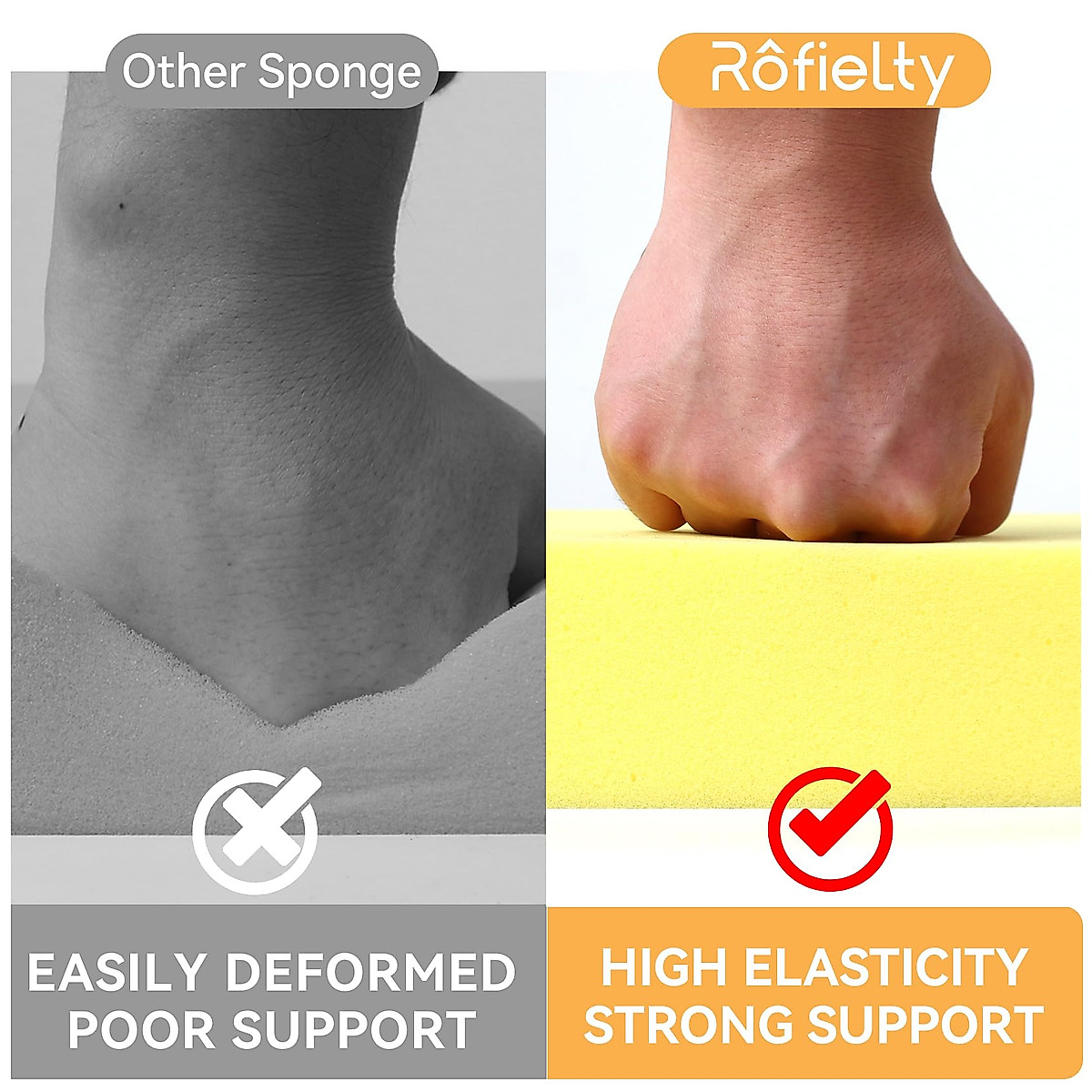 ROFIELTY Custom Outdoor Bench Cushion, Soft Bench Cushions for Outdoor Furniture, Durable Stain Resistant Outdoor Bench Seat Cushion, Window seat Cushions (Custom Size)