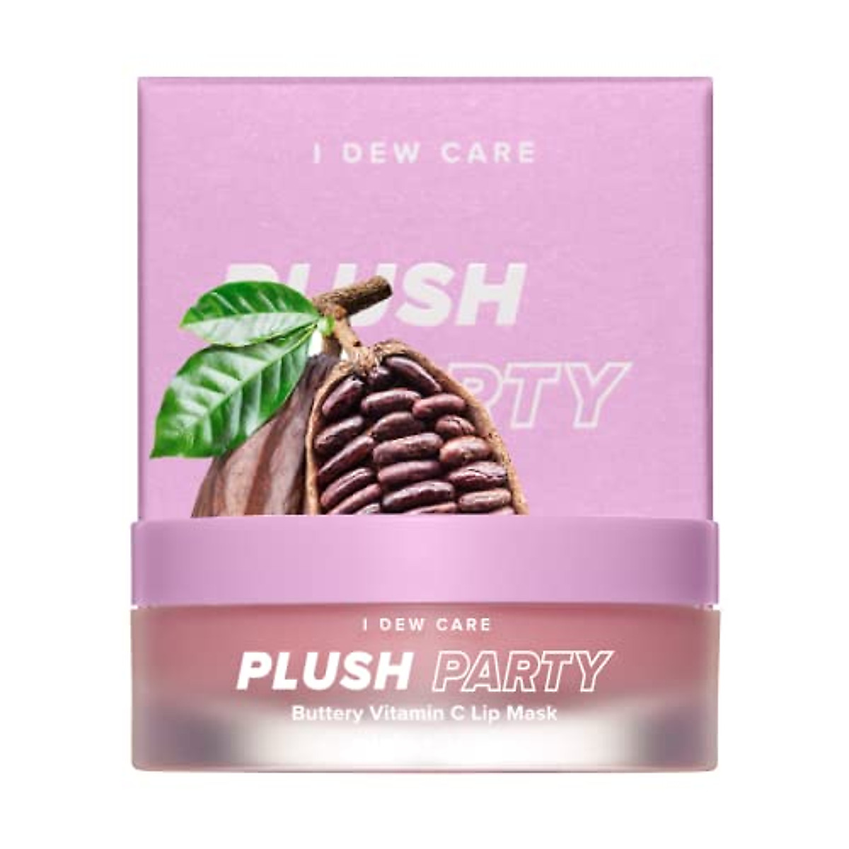 I DEW CARE Overnight Lip Sleeping Mask - Plush Party | Buttery Vitamin C, Moisturizing Balm, With Cocoa Butter For Dry Lips, Glass Skin Look, 0.42 Oz
