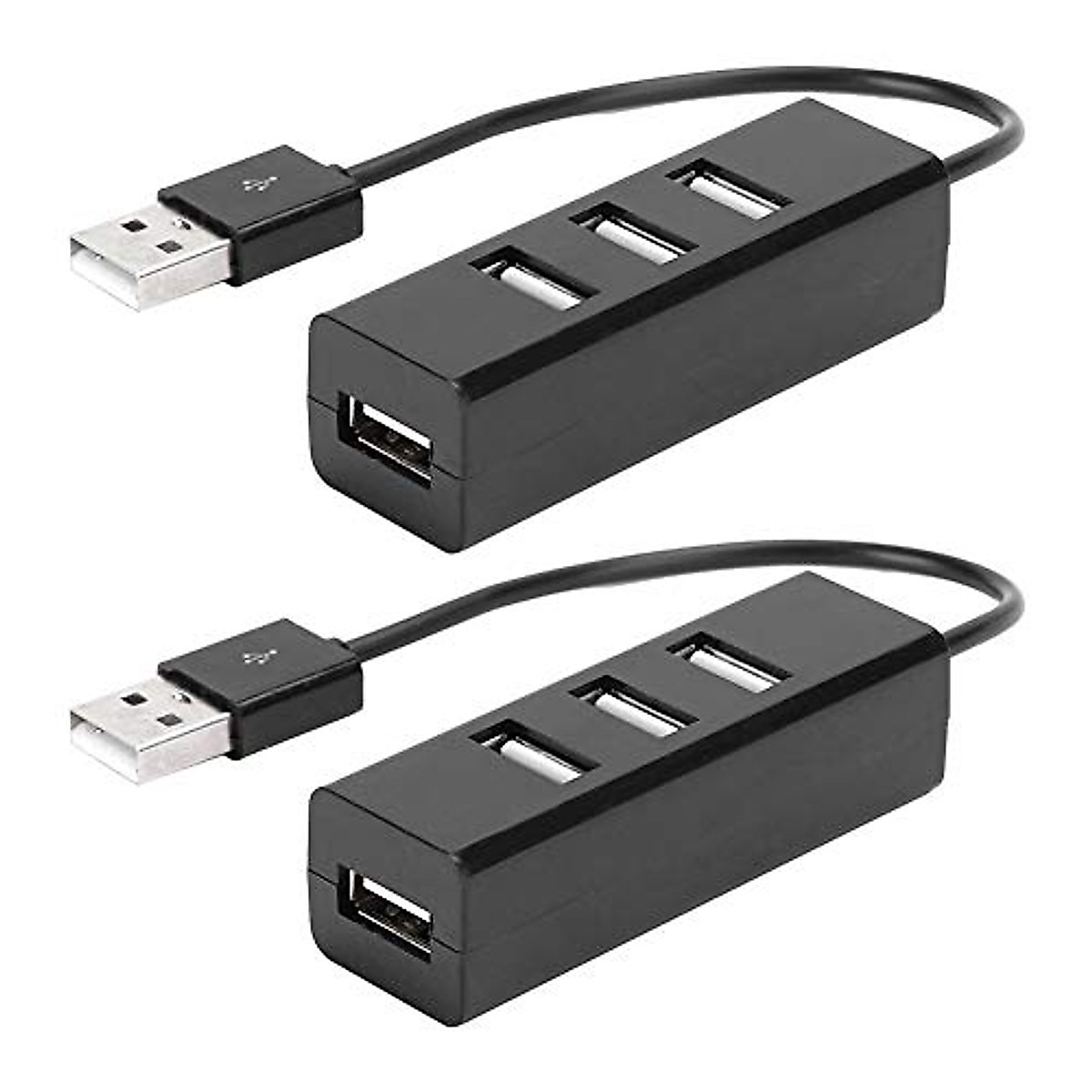 Salaty 4‑Port Hub, USB2.0 Hub 2Pcs Plug and Play for Notebooks(4USB Interface-Black, Pisa Leaning Tower Type)