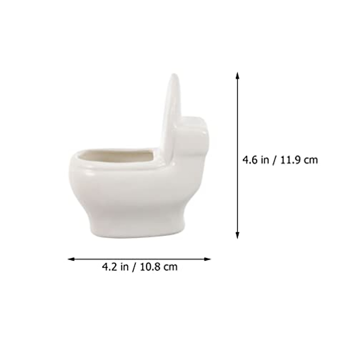Plants Decor 2pcs Ceramic Toilet Plant Pot Succulent Planter Mini Flower Pots Bonsai Pot with Drainage Holes for Home Office Table Decoration Office Decor