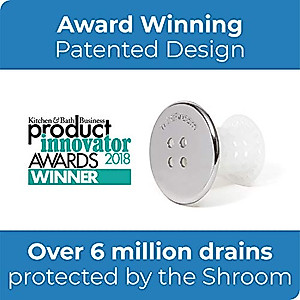 TubShroom Tub Drain Hair Catcher, 2 Pack, Chrome – Drain Protector and Hair Catcher for Bathroom Drains, Fits 1.5” – 1.75” Bathtub and Shower Drains