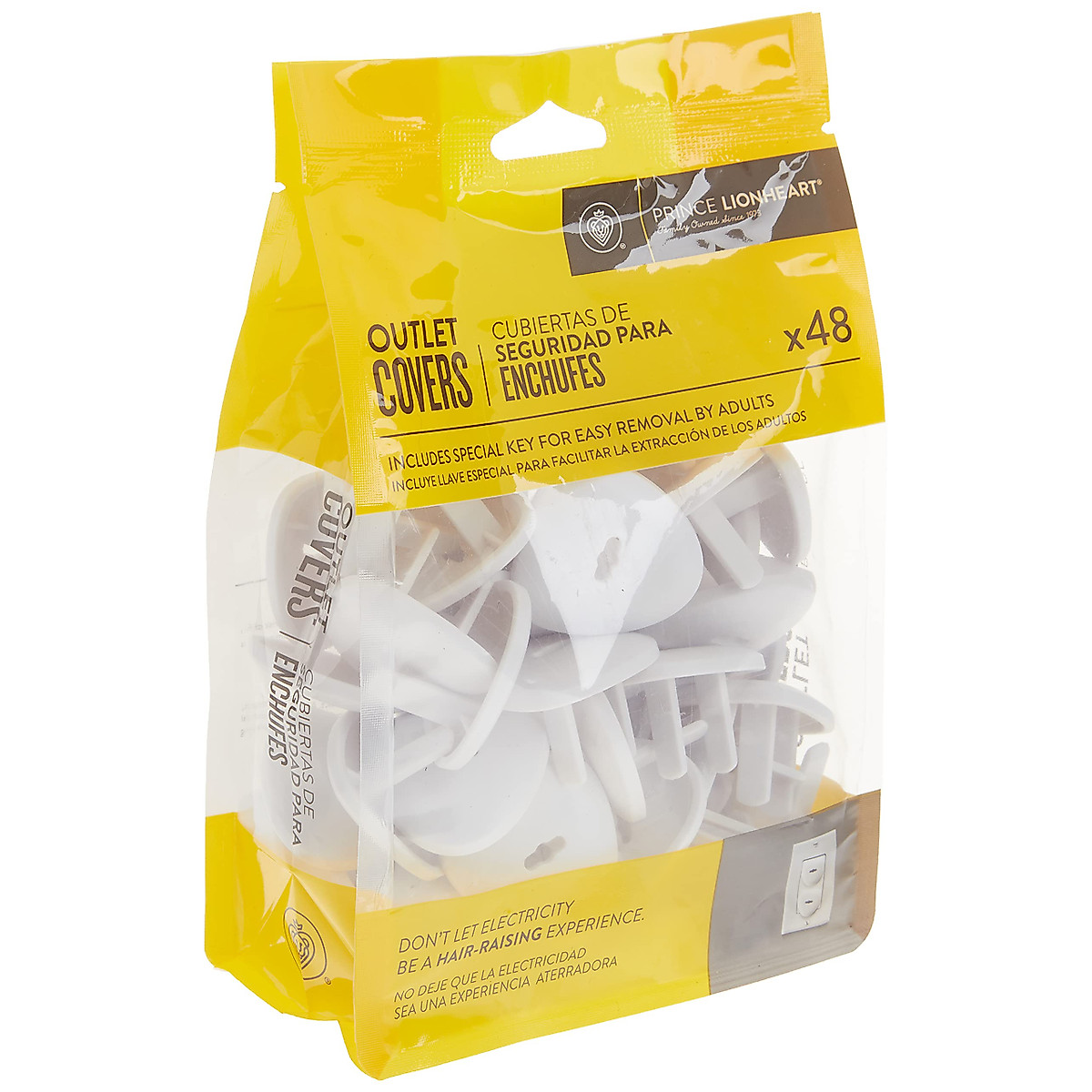 Prince Lionheart Outlet Covers Safety Locks, 48 Count