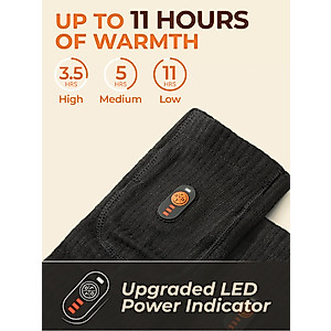 ORORO Heated Socks for Men Women, Rechargeable Electric Socks for Cold Feet(Black,L)