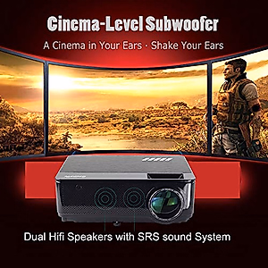 Gzunelic Real 12500 Lux / 500 ANSI lumens Real Native 1080p LED Video Projector ± 50° 4D Keystone X/Y Zoom 8000:1 Contrast Built in HI-FI Stereo Sound Box Full HD Home Theater Proyector