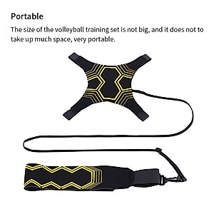 Yuhoo Volleyball Training Equipment Aid, Adjustable Waist Belt Volleyball Trainer Elastic Soccer Volleyball Hitting Trainer for Serving, Setting, Spiking and Arm Swing Accessories(Black), free size