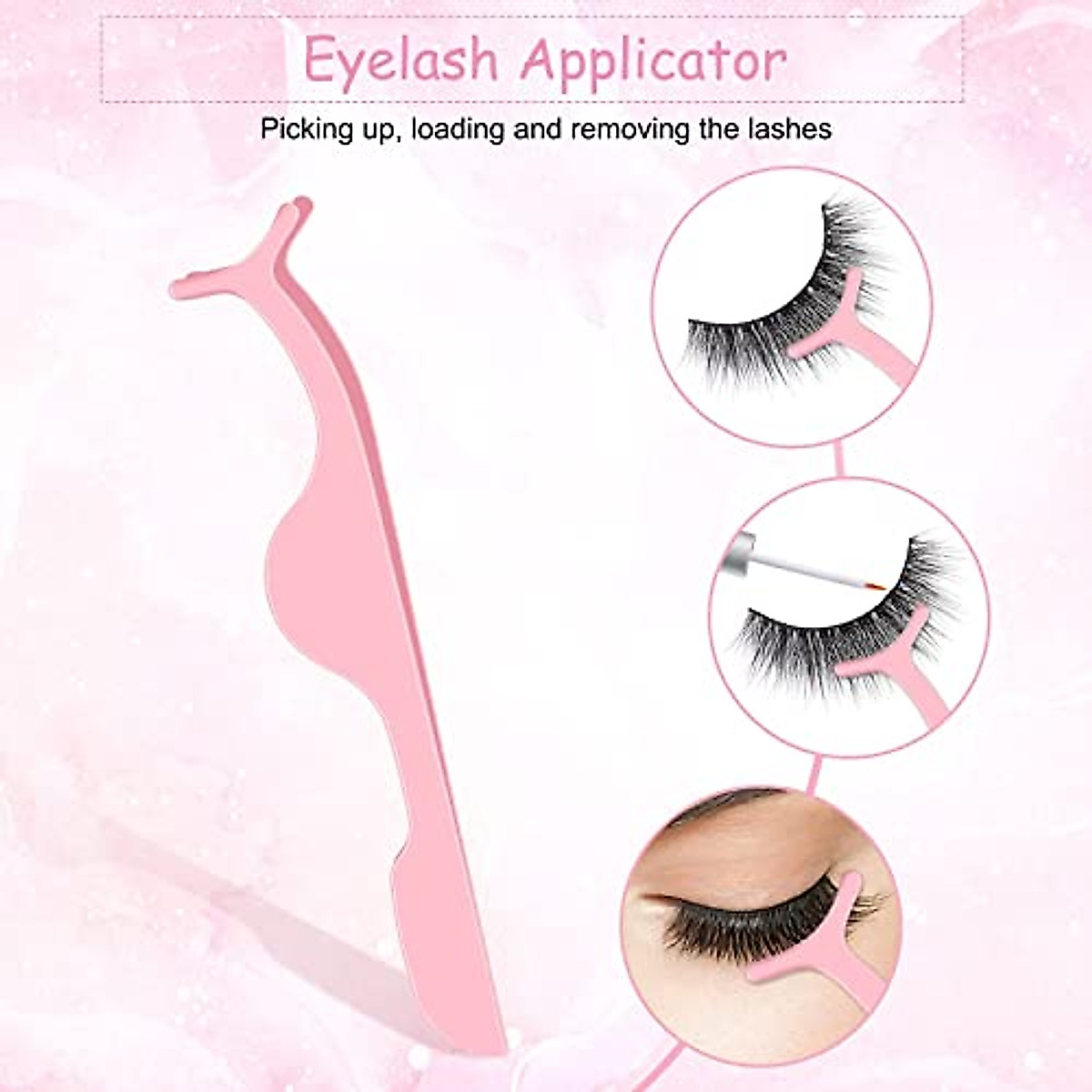 175 Pieces Lash Packaging Wholesale, Include 30 Empty Eyelashes Packaging Box, 30 False Lash Trays, 15 Eyelash Tweezers and 100 Eyelash Brush Mascara Wands Disposable (Pink)