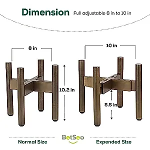 BETSEO Drink Dispenser Stand - Beverage Jar and Water Plastic Jug Holder - to plant flower pots - Adjustable up to10-inch Wide (Water Dispenser-Walnut)