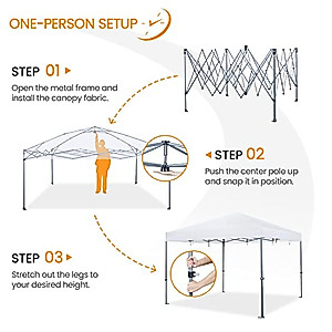 Yaheetech 12x12 Pop Up Canopy Easy Set-up Tent, Portable Outdoor Canopy Instant Tent, Heavy Duty Commercial Gazebo with Wheeled Carry Bag & 4 Sandbags for Home, Party & Outdoor Activities, White