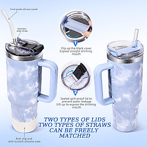 BELYQLY 40oz - New Version Stainless Steel Vacuum Insulated Tumbler with Lid and Straw for Water, Smoothie and More, Iced Tea or Coffee (Red Rust)