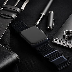 EPULY Compatible with Apple Watch Band 44mm 45mm 46mm(Series 10) 49mm,Stainless Steel Mesh Loop Magnetic Clasp for iWatch Ultra Series 9 8 SE 7 6 5 4 Women Men -49/46/45/44mm Midnight